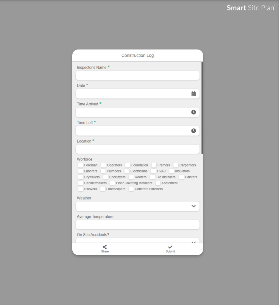 Forms - Smart Site Plan | Docs